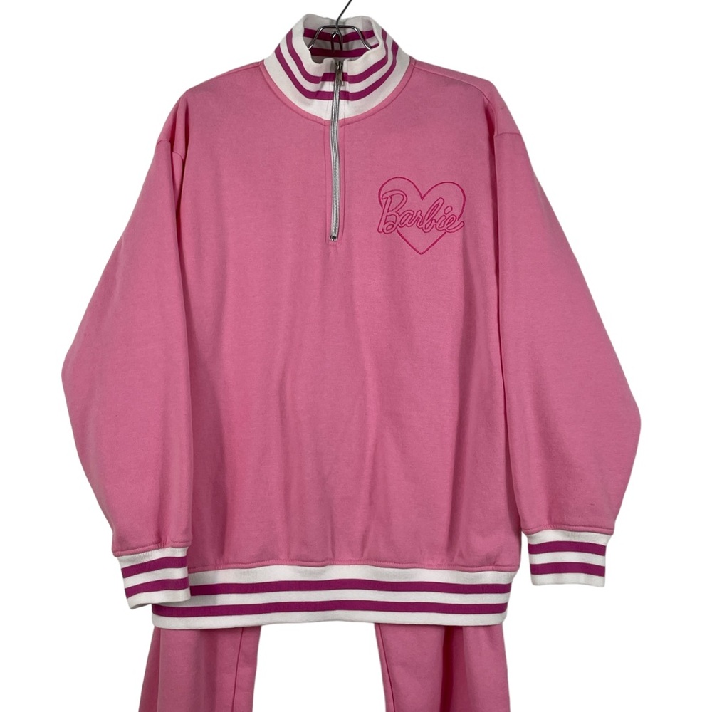 Barbie Logo Tracksuit Sweatsuit Quarter Zip Jacket Dr… - Gem